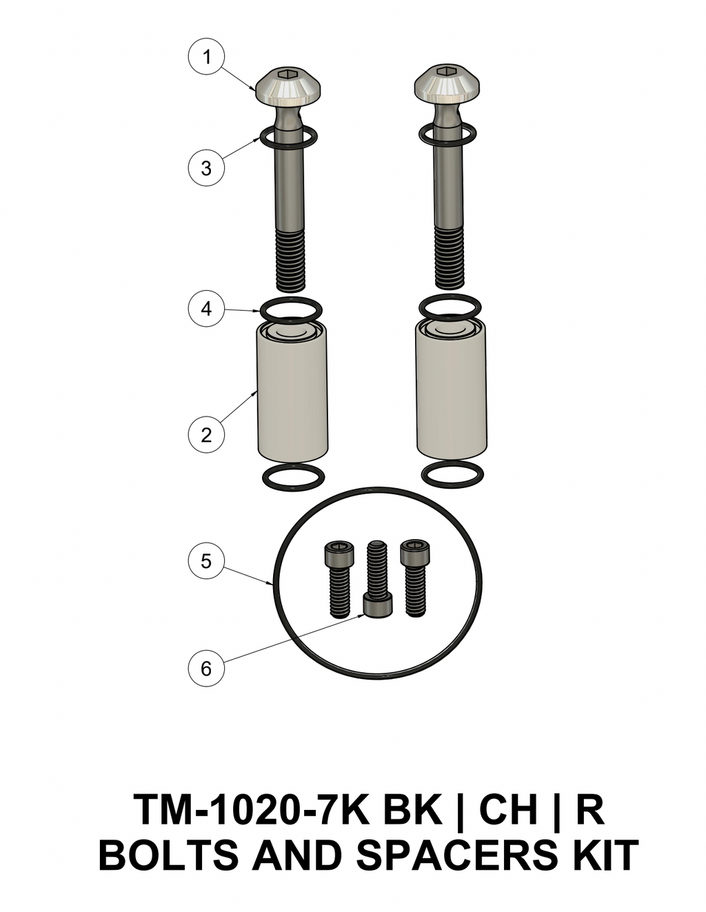 TM-1020-7K-BK TRASK Twin-Cam Air Cleaner Breather Bolt Kit (Black ...